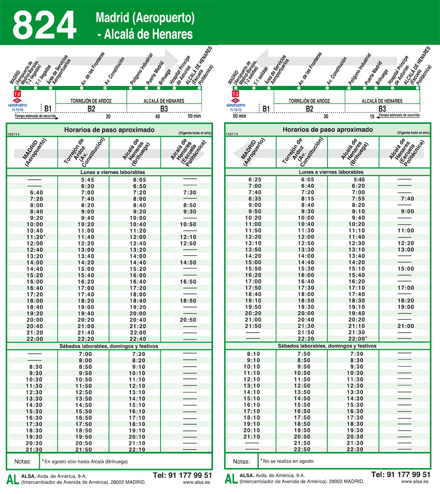Autobuses interurbanos Alcalá de Henares. Líneas y horarios